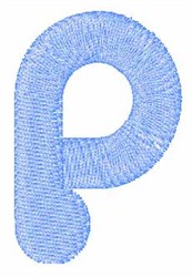 Rounded Lower Case P Embroidery Design | EmbroideryDesigns.com