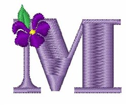 Violet Font M Embroidery Design | EmbroideryDesigns.com