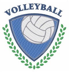 Volleyball Crest Embroidery Design | EmbroideryDesigns.com