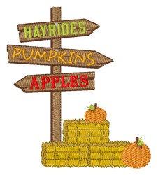 Hayrides Sign Embroidery Design | EmbroideryDesigns.com