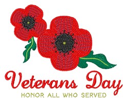 Veterans Day Honor Flowers Embroidery Design | EmbroideryDesigns.com