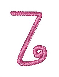 Curly Kid Font Z Embroidery Design | EmbroideryDesigns.com