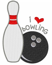 I Love Bowling Embroidery Design | EmbroideryDesigns.com