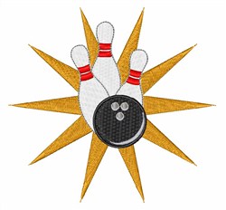 Bowling Strike Embroidery Design | EmbroideryDesigns.com