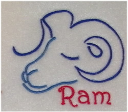 Year Of The Ram Embroidery Design | EmbroideryDesigns.com
