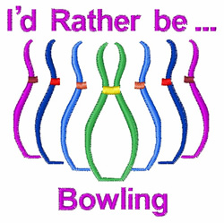 Rather Be Bowling Embroidery Design | EmbroideryDesigns.com