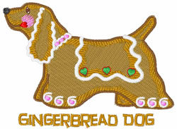 Gingerbread Dog Embroidery Design | EmbroideryDesigns.com