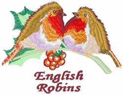 English Robins Embroidery Design | EmbroideryDesigns.com