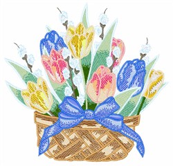 Flower Basket Embroidery Design | EmbroideryDesigns.com