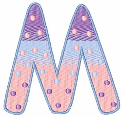 Polka Dot M Uppercase Embroidery Design | EmbroideryDesigns.com