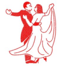 Ballroom Couple Embroidery Design | EmbroideryDesigns.com