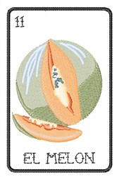 El Melon Loteria Card Embroidery Design | EmbroideryDesigns.com