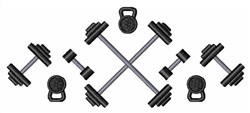 Barbells Embroidery Design | EmbroideryDesigns.com