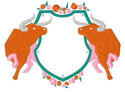 Bull Crest Embroidery Design | EmbroideryDesigns.com