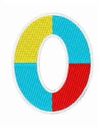 Color Wheel Font 0 Embroidery Design | EmbroideryDesigns.com