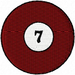 Billiards 7 Ball Embroidery Design | EmbroideryDesigns.com