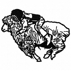 Mutton Buster Embroidery Design | EmbroideryDesigns.com