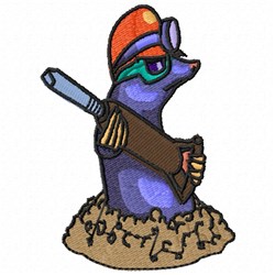 Construction Mole Embroidery Design | EmbroideryDesigns.com