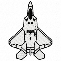 F-22 Top View Embroidery Design | EmbroideryDesigns.com