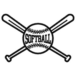 Softball Outline Embroidery Design | EmbroideryDesigns.com