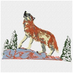 Wolf Howl Embroidery Design | EmbroideryDesigns.com
