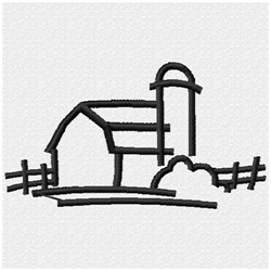 Farm Outline Embroidery Design | EmbroideryDesigns.com