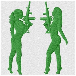 Girls And Guns Embroidery Design | EmbroideryDesigns.com