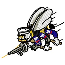 Seabees Logo Embroidery Design | EmbroideryDesigns.com