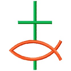 cross and fish Embroidery Design | EmbroideryDesigns.com