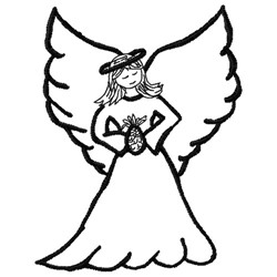 Angel Outline Embroidery Design | EmbroideryDesigns.com