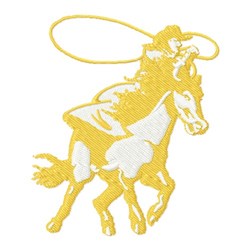 Roping Cowboy Embroidery Design | EmbroideryDesigns.com