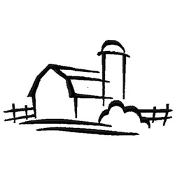 Barn & Silo Outline Embroidery Design | EmbroideryDesigns.com