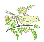 Free Bird on Tree Embroidery Design | EmbroideryDesigns.com