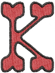 Free Alphabet K Embroidery Design | EmbroideryDesigns.com