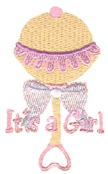 Free Baby Girl Rattle Embroidery Design | EmbroideryDesigns.com