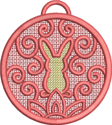 FSL Easter Bunny Earring Embroidery Design | EmbroideryDesigns.com