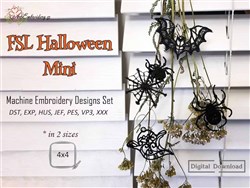 FSL Halloween Mini Embroidery Design | EmbroideryDesigns.com