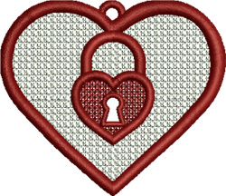 Padlock Heart Embroidery Design | EmbroideryDesigns.com
