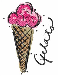 Gelato Cone Embroidery Design | EmbroideryDesigns.com