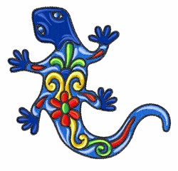 Floral Lizard Embroidery Design | EmbroideryDesigns.com