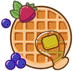 Blueberry Waffles Embroidery Design | EmbroideryDesigns.com
