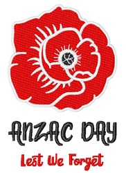 Anzac Day Poppy Embroidery Design | EmbroideryDesigns.com