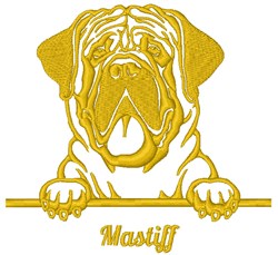Mastiff Outline Embroidery Design | EmbroideryDesigns.com
