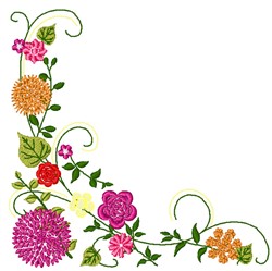 Floral Corner Embroidery Design | EmbroideryDesigns.com