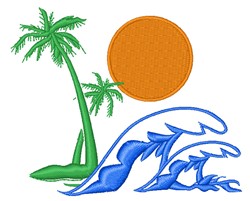 Beach & Ocean Waves Embroidery Design | EmbroideryDesigns.com