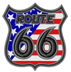 All American Route 66 Embroidery Design | EmbroideryDesigns.com