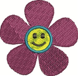 Smiley Face Flower Embroidery Design | EmbroideryDesigns.com