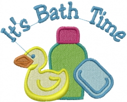 Its Bath Time Embroidery Design | EmbroideryDesigns.com