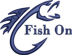Fish On Embroidery Design | EmbroideryDesigns.com