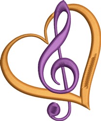 Treble Clef Heart Embroidery Design | EmbroideryDesigns.com